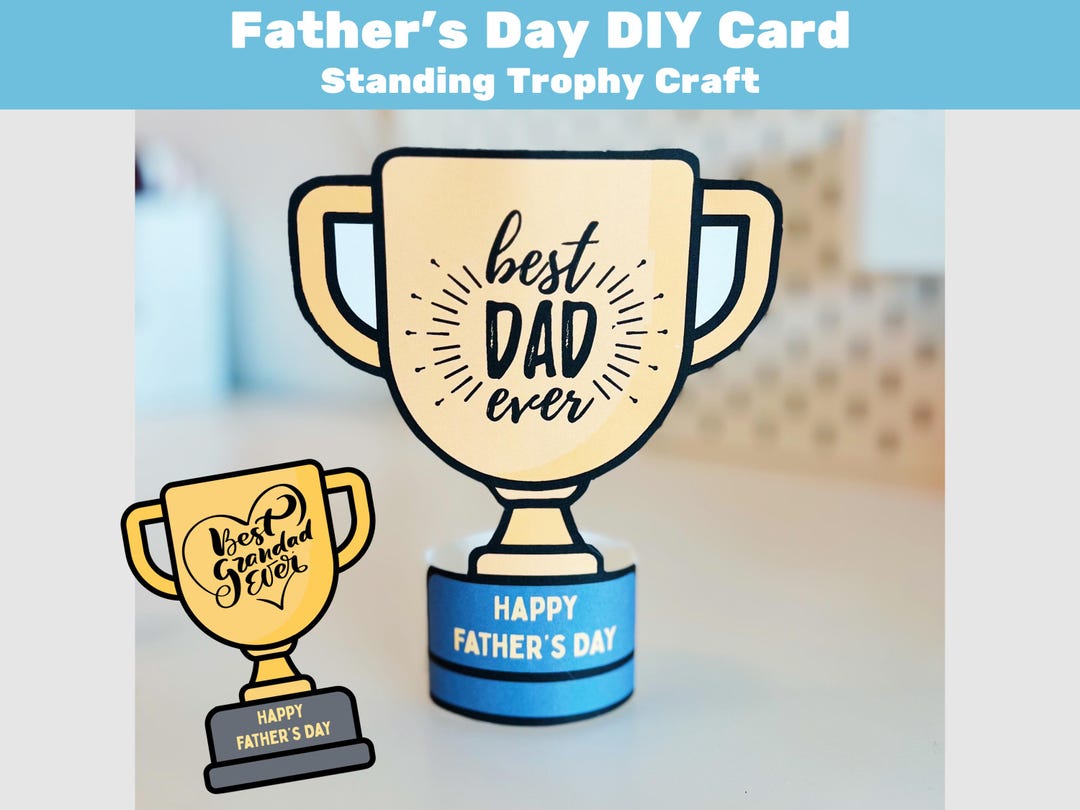 Father's Day Trophy Card Craft: Printable DIY Card Activity (PDF ...