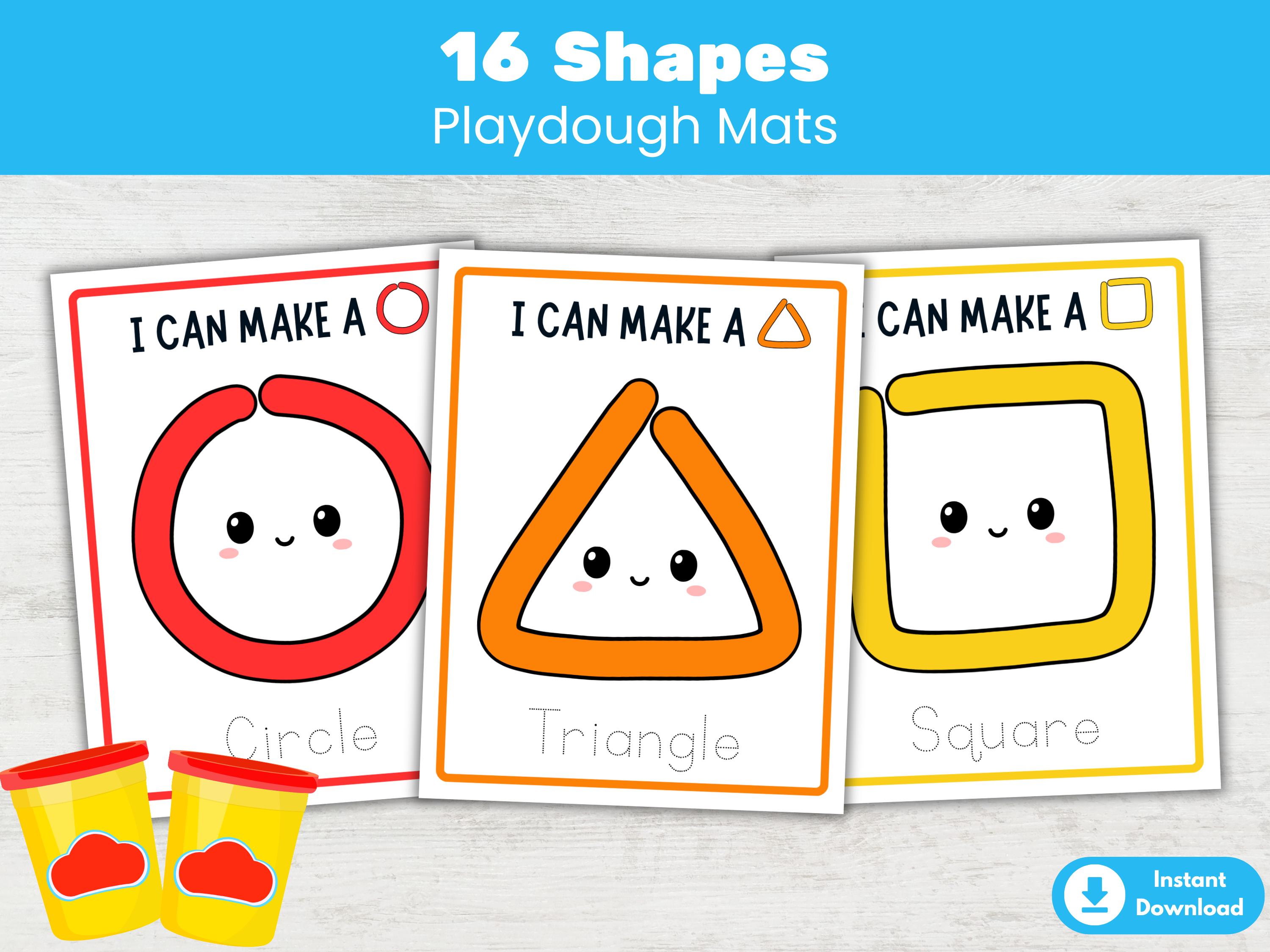 16 Shapes Play Dough Mats Printable Montessori Homeschool Activity ...
