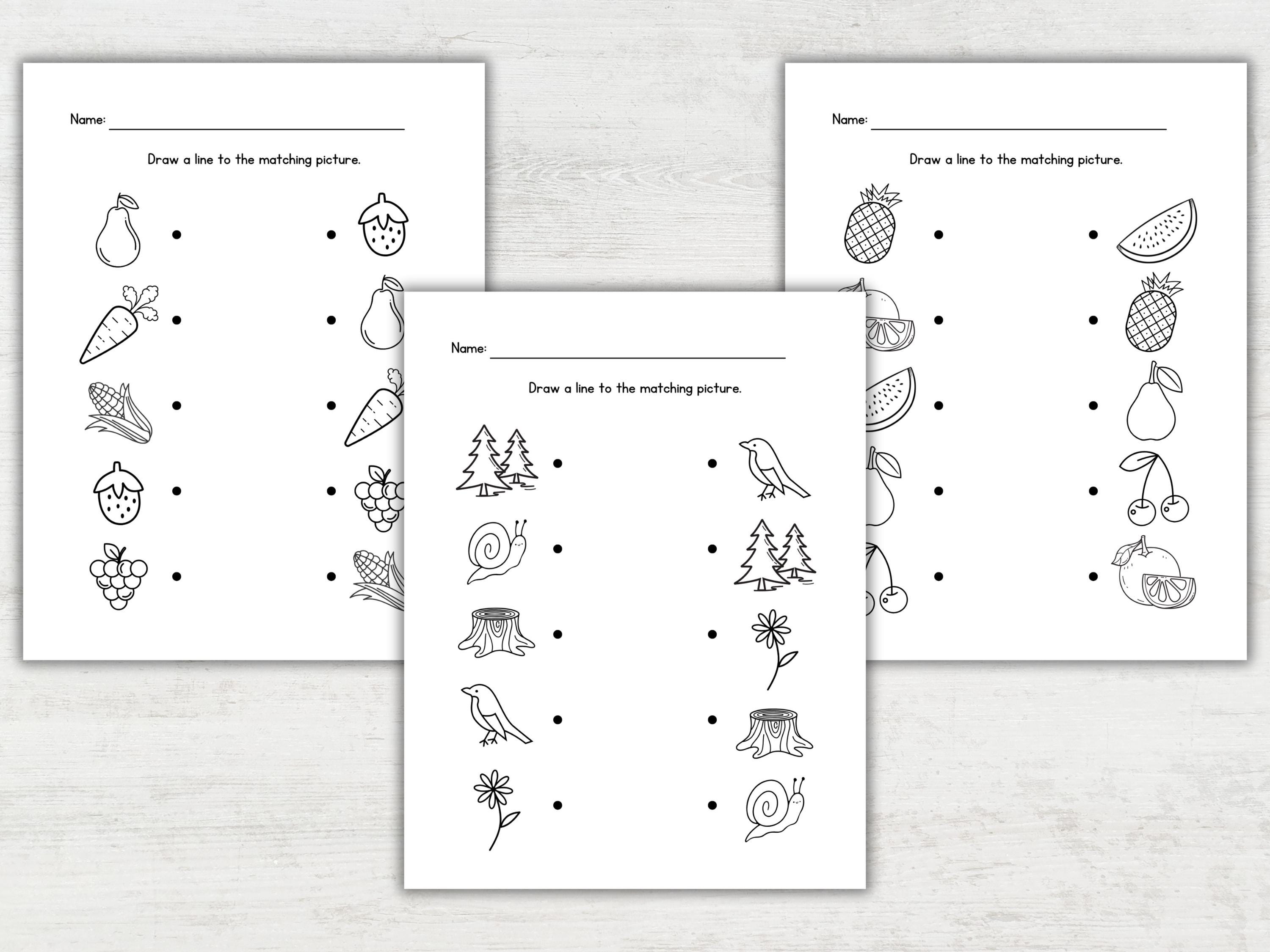 35 Toddler Matching Activity Worksheets for Preschool, Homeschool ...