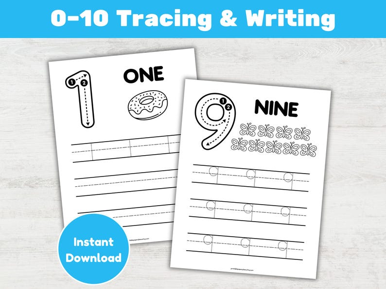 Number Tracing Worksheets 0-10: Preschool Math Writing Counting ...