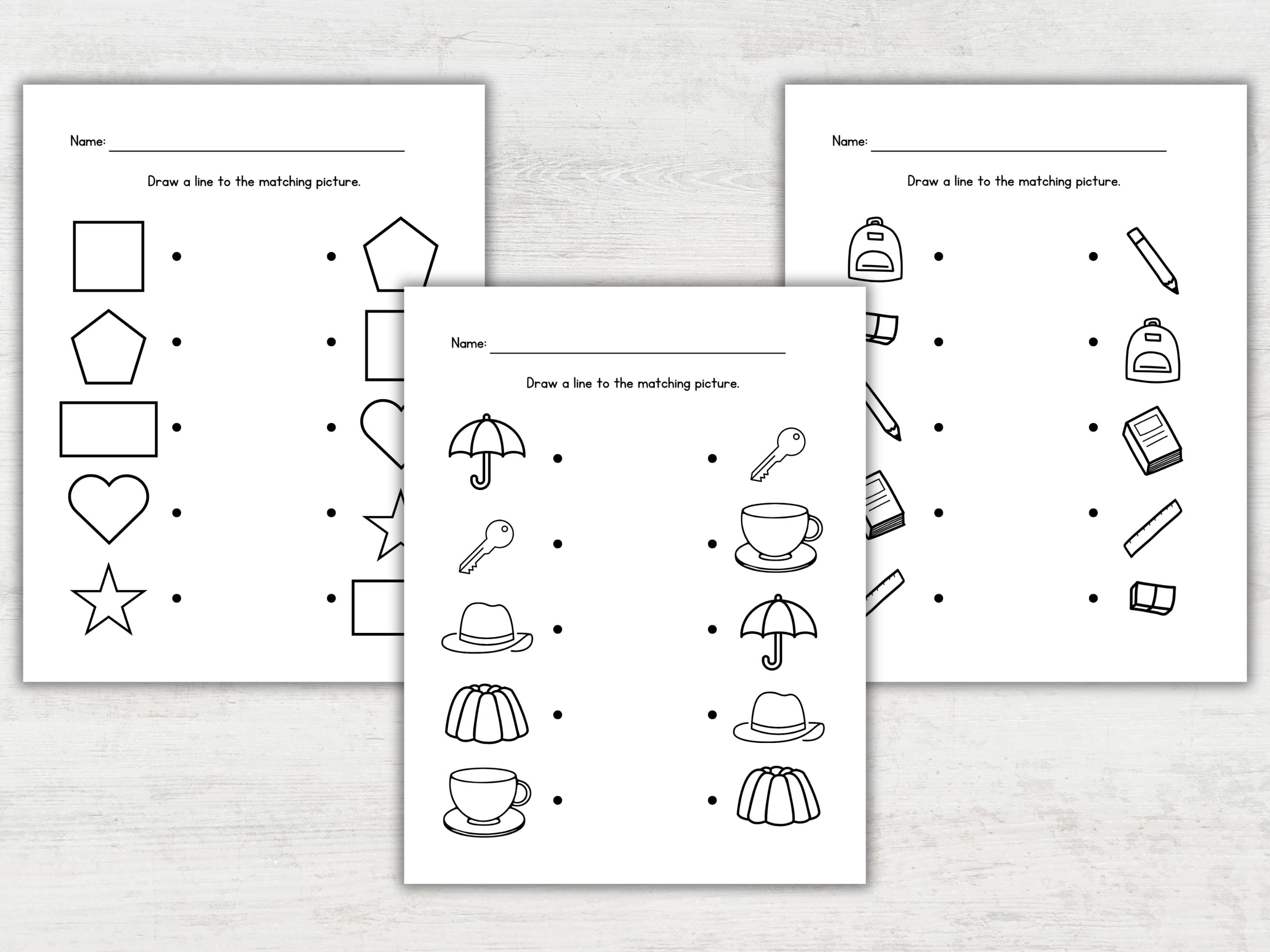 35 Toddler Matching Activity Worksheets for Preschool, Homeschool ...