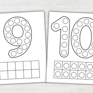0-10 Numbers Dot Marker Coloring Pages Dot Sticker Math Activity ...