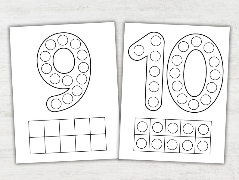 0-10 Numbers Dot Marker Coloring Pages Dot Sticker Math Activity ...