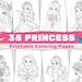 35 Printable Princess Coloring Book: Fairy Tale Activity Color Pages ...