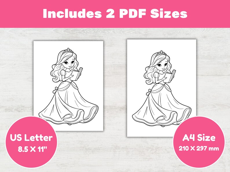 35 Printable Princess Coloring Book: Fairy Tale Activity Color Pages ...