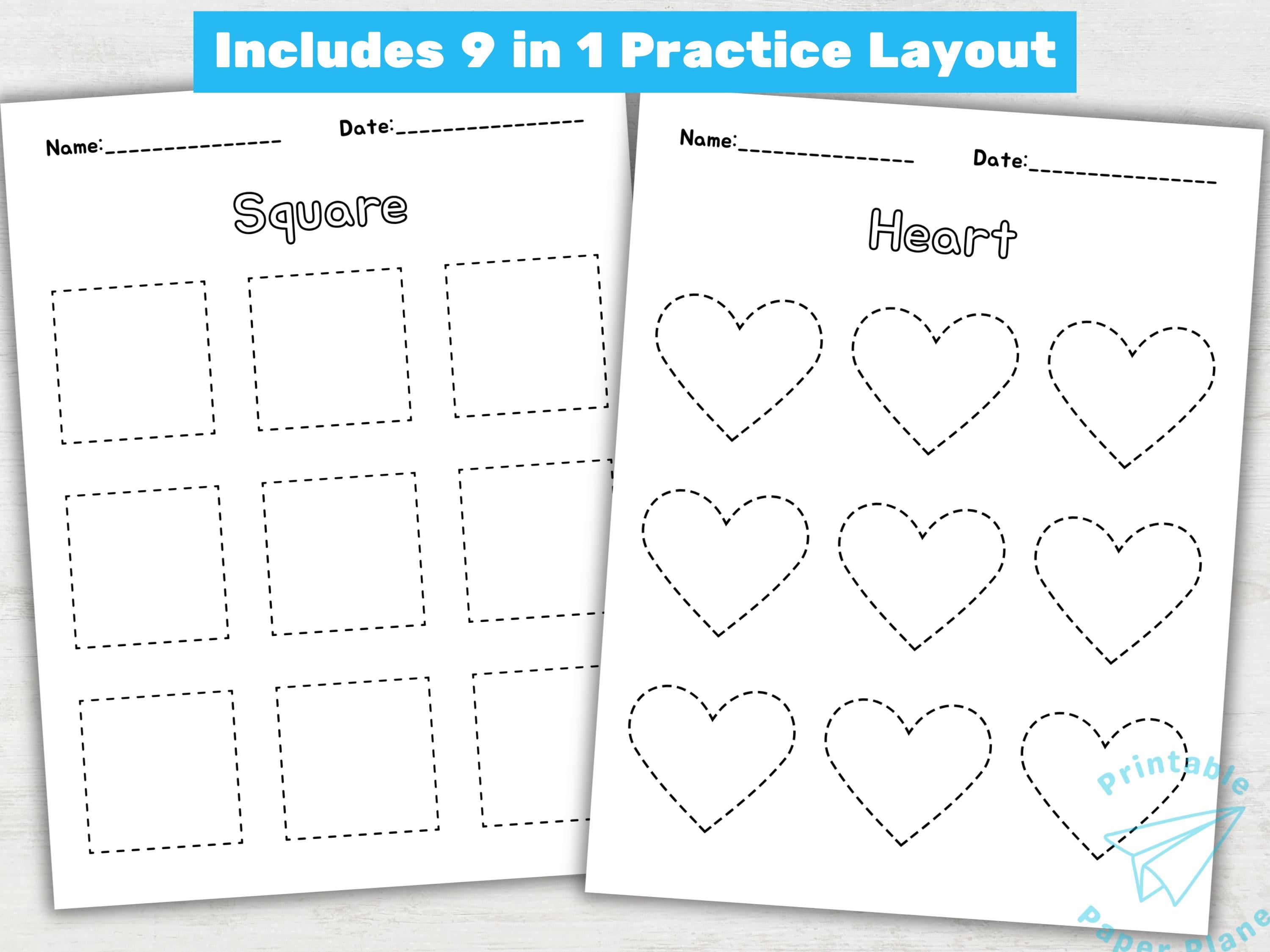 80 Shape Tracing Worksheets Bundle Preschool Fine Motor Skills ...