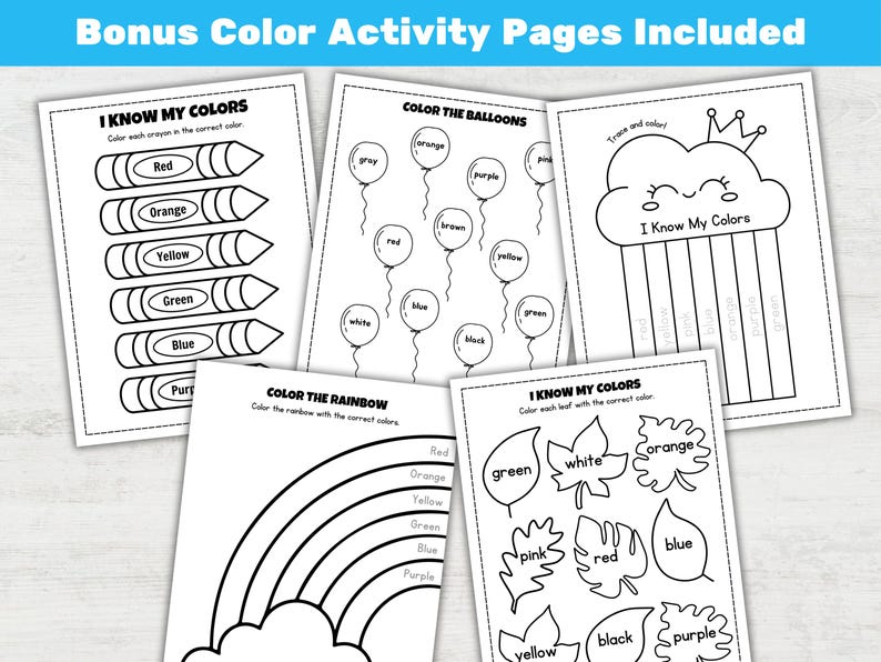28 Color Learning Printable Worksheets for Early Learning Preschool ...