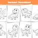 Bold & Easy Printable Dinosaur Coloring Pages for Preschool Kids ...