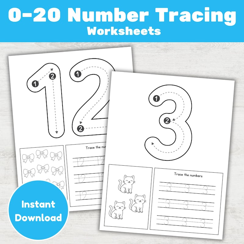 Counting Tracing Book - Etsy UK