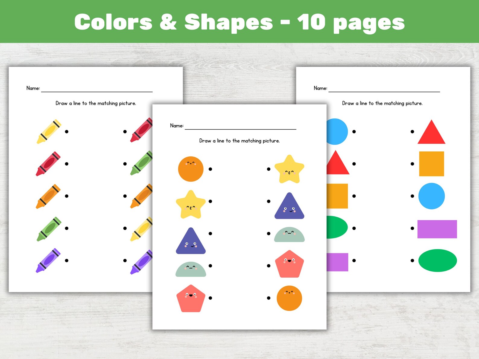 Preschool Matching Activity: 35 Printable Worksheets (PDF) - Etsy