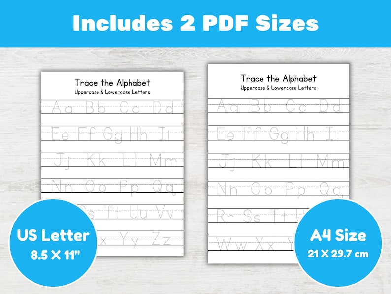 Letters & Numbers Tracing Worksheets for Preschool Alphabet Handwriting ...