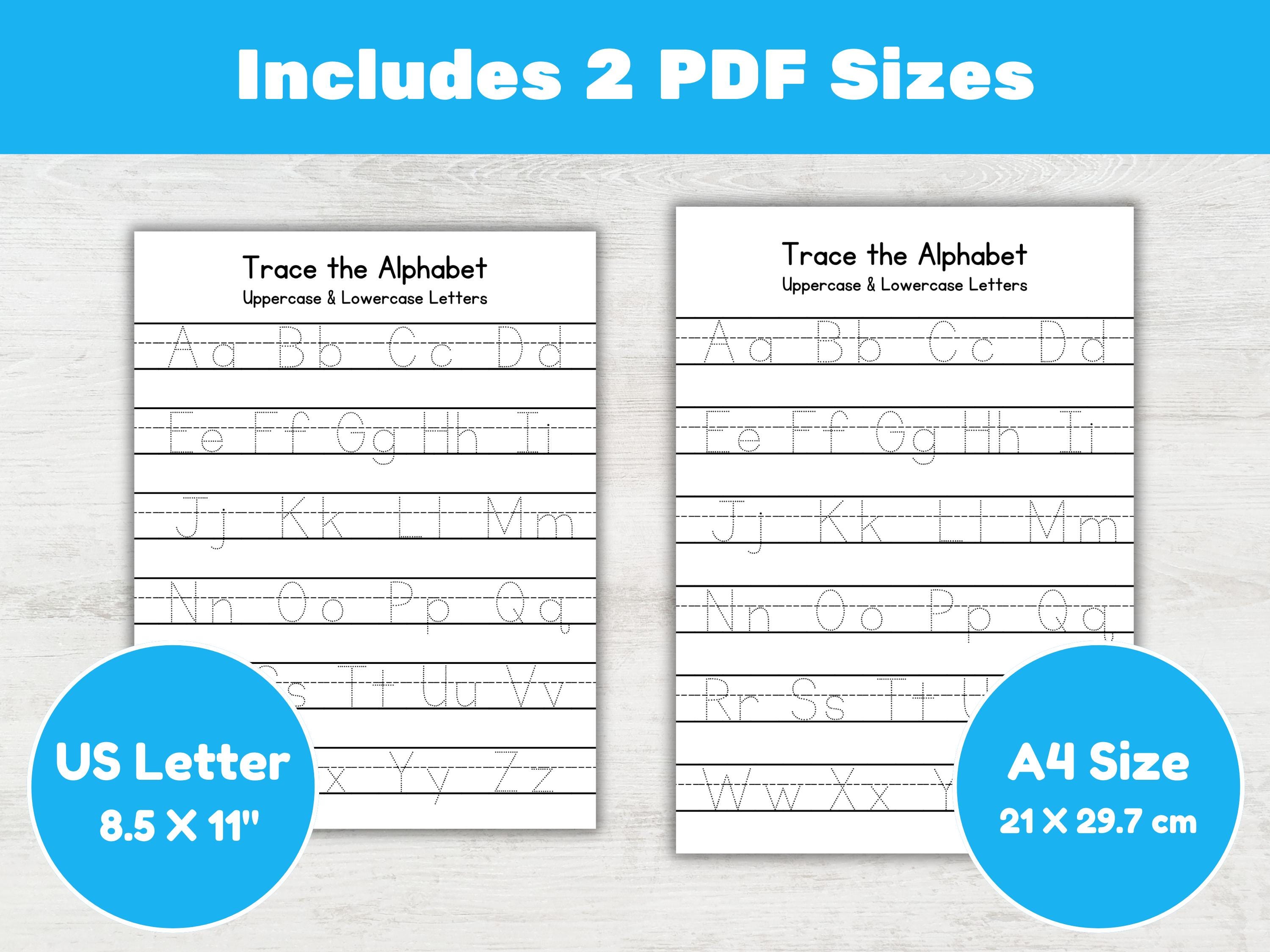 Letters & Numbers Tracing Worksheets for Preschool Alphabet Handwriting ...