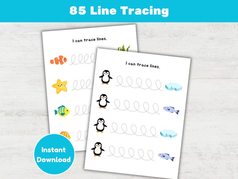 Printable Line Tracing Worksheets Fine Motor Skills Practice for ...