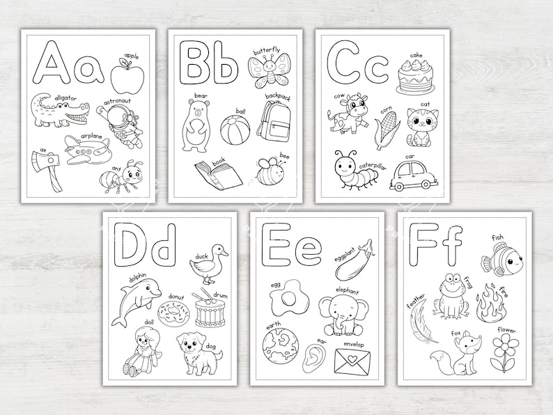 Alphabet Coloring Pages A-Z, Preschool Learning Activity for Kids (PDF ...