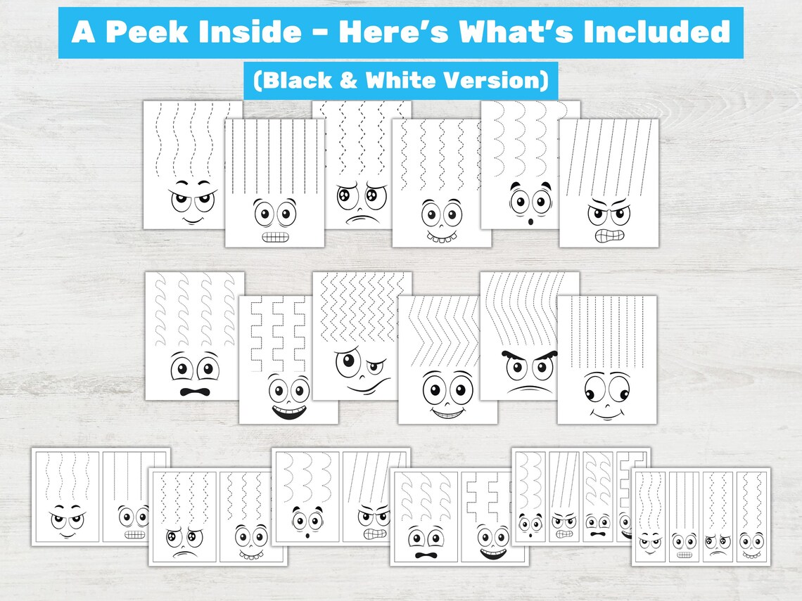 Preschool Scissor Skills Haircut Activity Worksheets Fun Cutting Strips ...