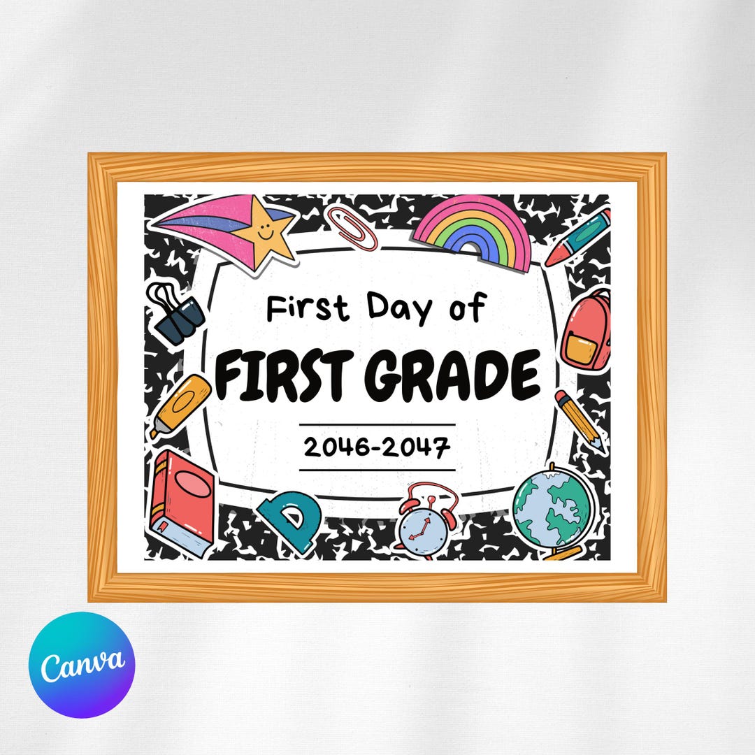 Editable Notebook First Day of School Sign: Printable Photo Prop ...