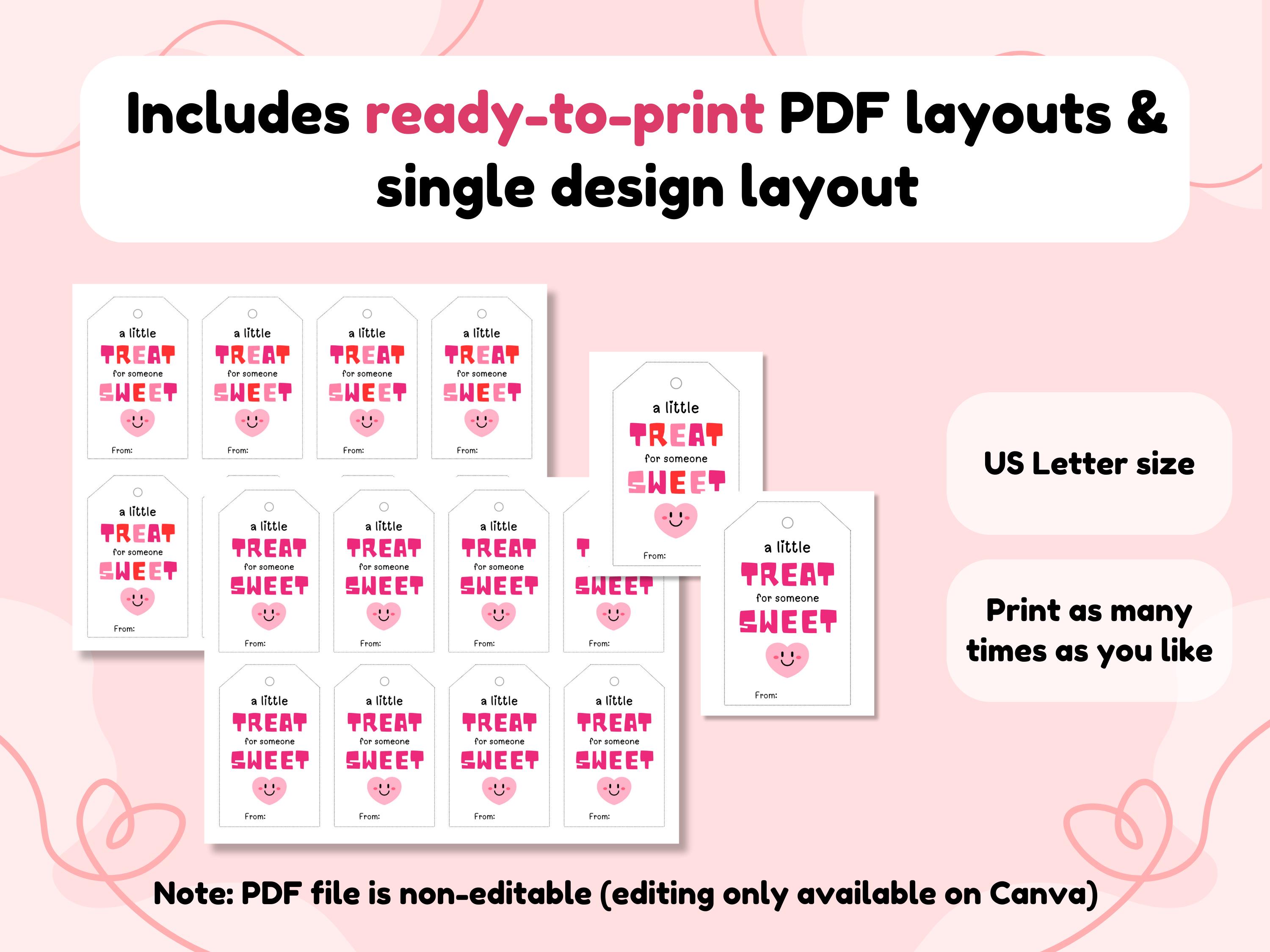 Editable Valentine Gift Tags, Printable Classroom Valentines Cards for ...