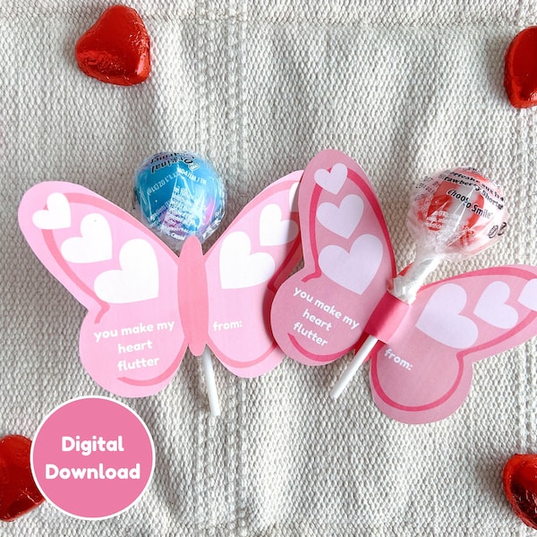 Butterfly Valentine - Etsy