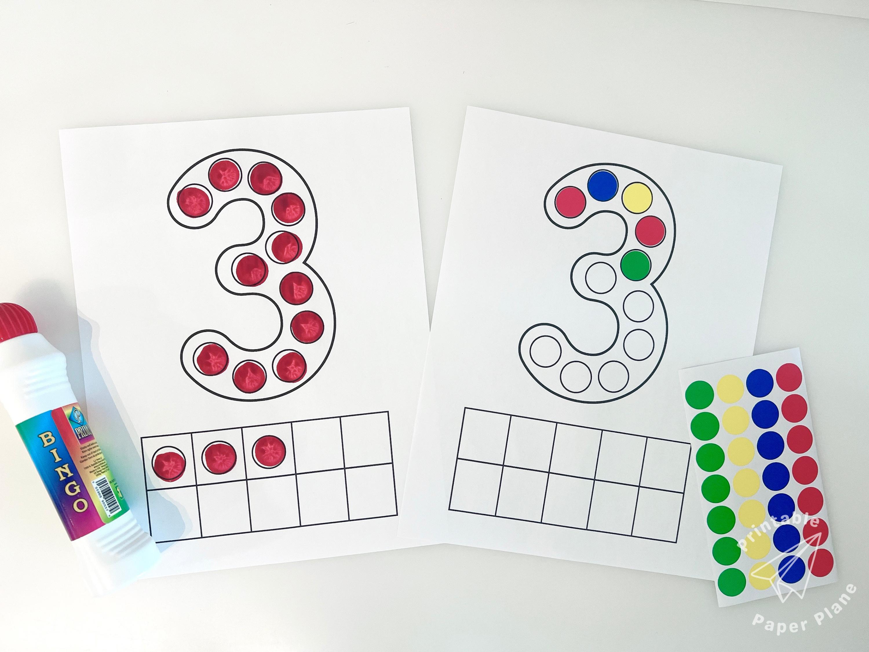 0-10 Numbers Dot Marker Coloring Pages Dot Sticker Math Activity ...