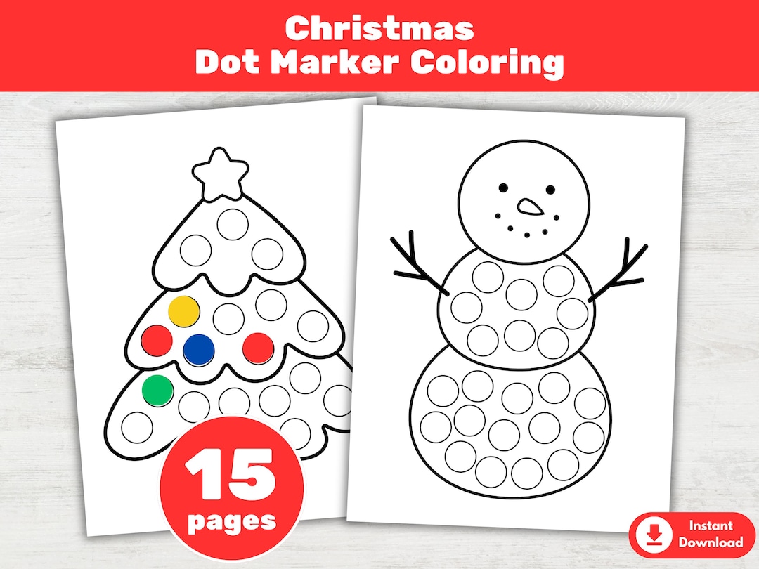 Christmas Dot Marker Coloring Pages Printable Do-a-dot Activity for ...