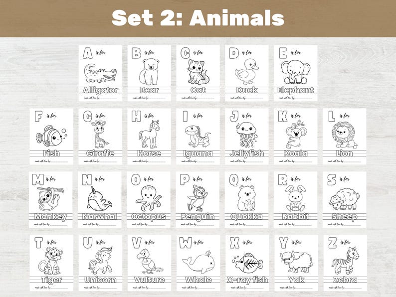 Baby First ABC Book Baby Shower Activity Printable Alphabet Coloring ...