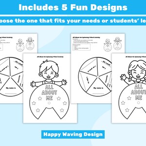 All About Me Spinning Wheel: Back to School Printable Activity (PDF ...