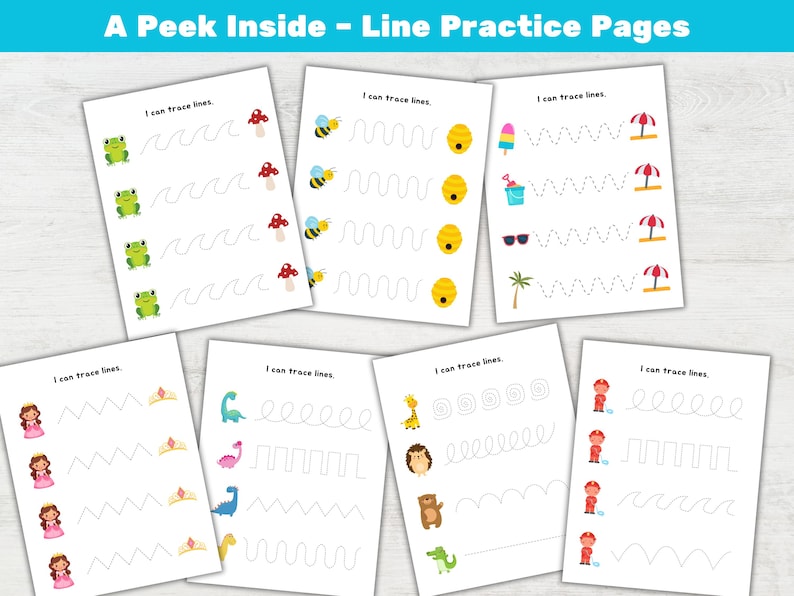 Printable Line Tracing Worksheets Fine Motor Skills Practice for ...