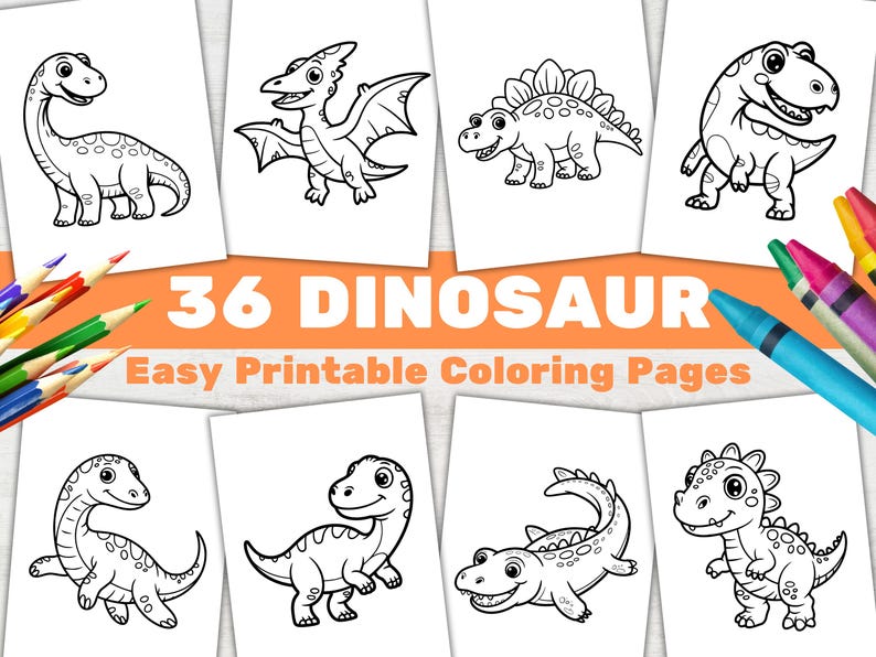 Bold & Easy Printable Dinosaur Coloring Pages for Preschool Kids ...