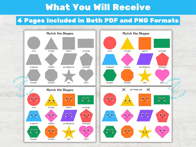 Shape Matching Busy Book: Preschool Shape Sorting Activity (PDF/PNG) - Etsy