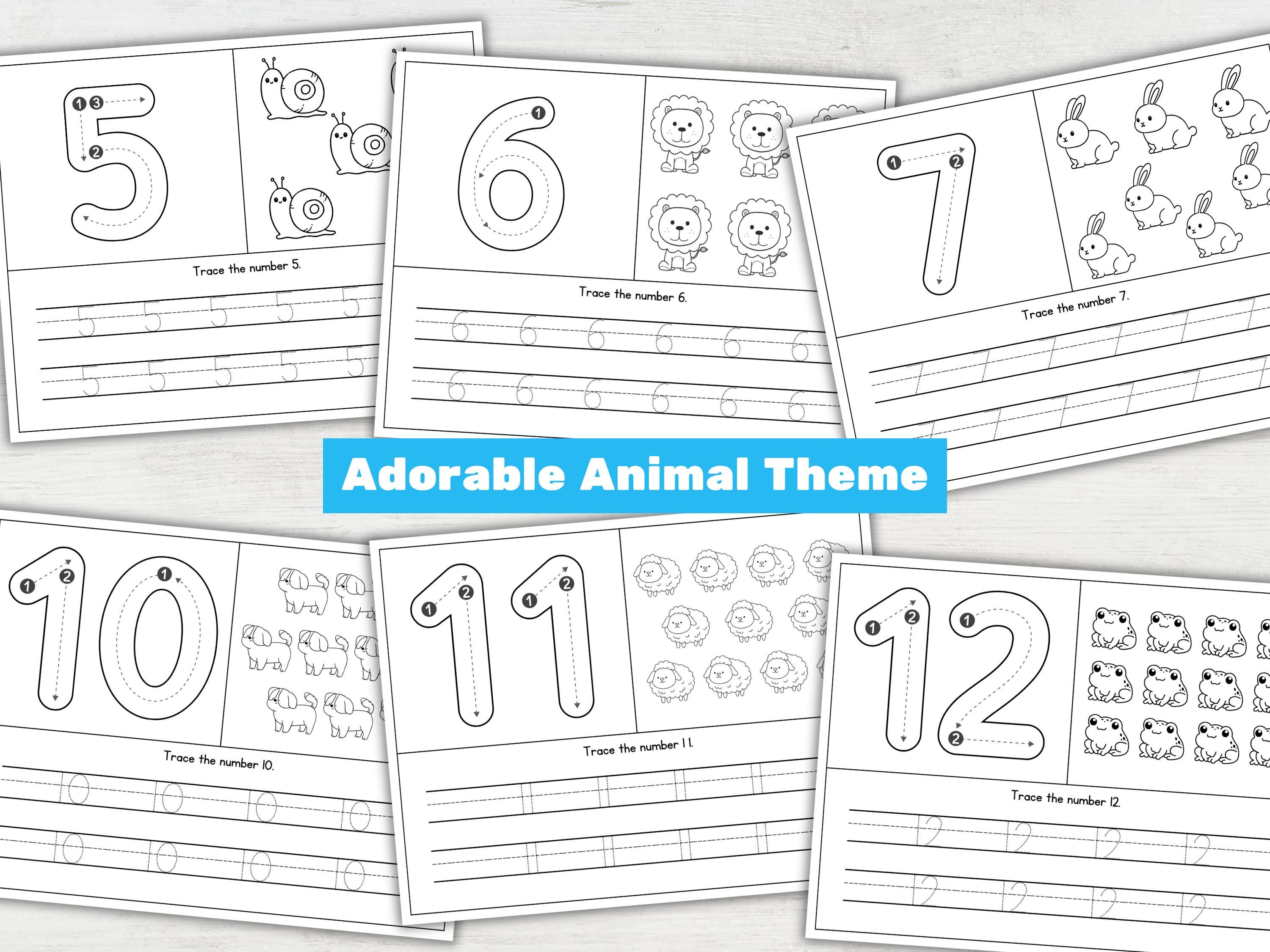 Number Tracing 0-20 Worksheets Printable, Toddler Preschool ...