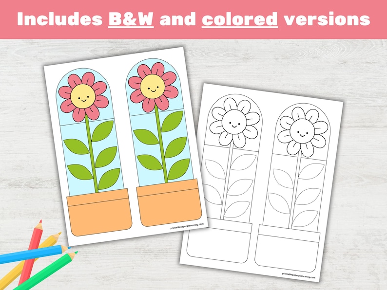 Foldable Mother's Day Coloring Card, Flower Mother's Day Card, School ...