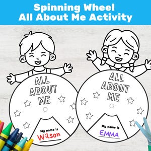 All About Me Spinning Wheel: Back to School Printable Activity (PDF ...