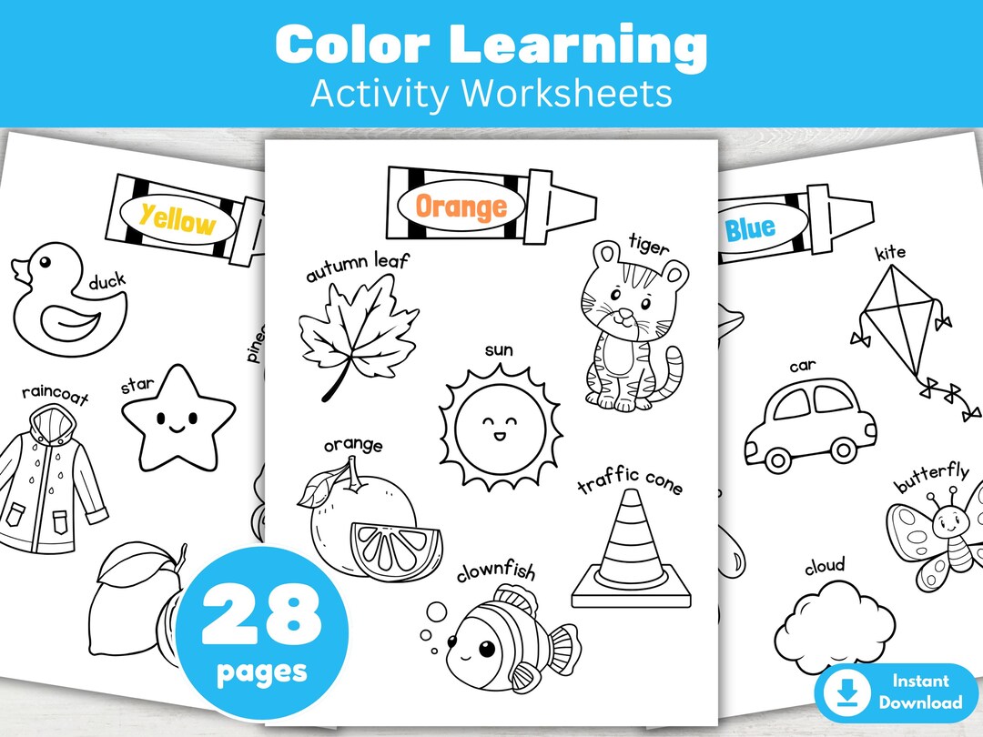 28 Color Learning Printable Worksheets for Early Learning Preschool ...