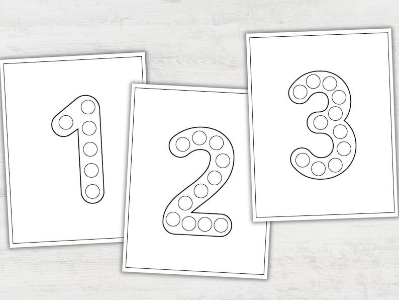 0-20 Numbers Dot Marker Coloring Pages, Dot Sticker Math Activity ...