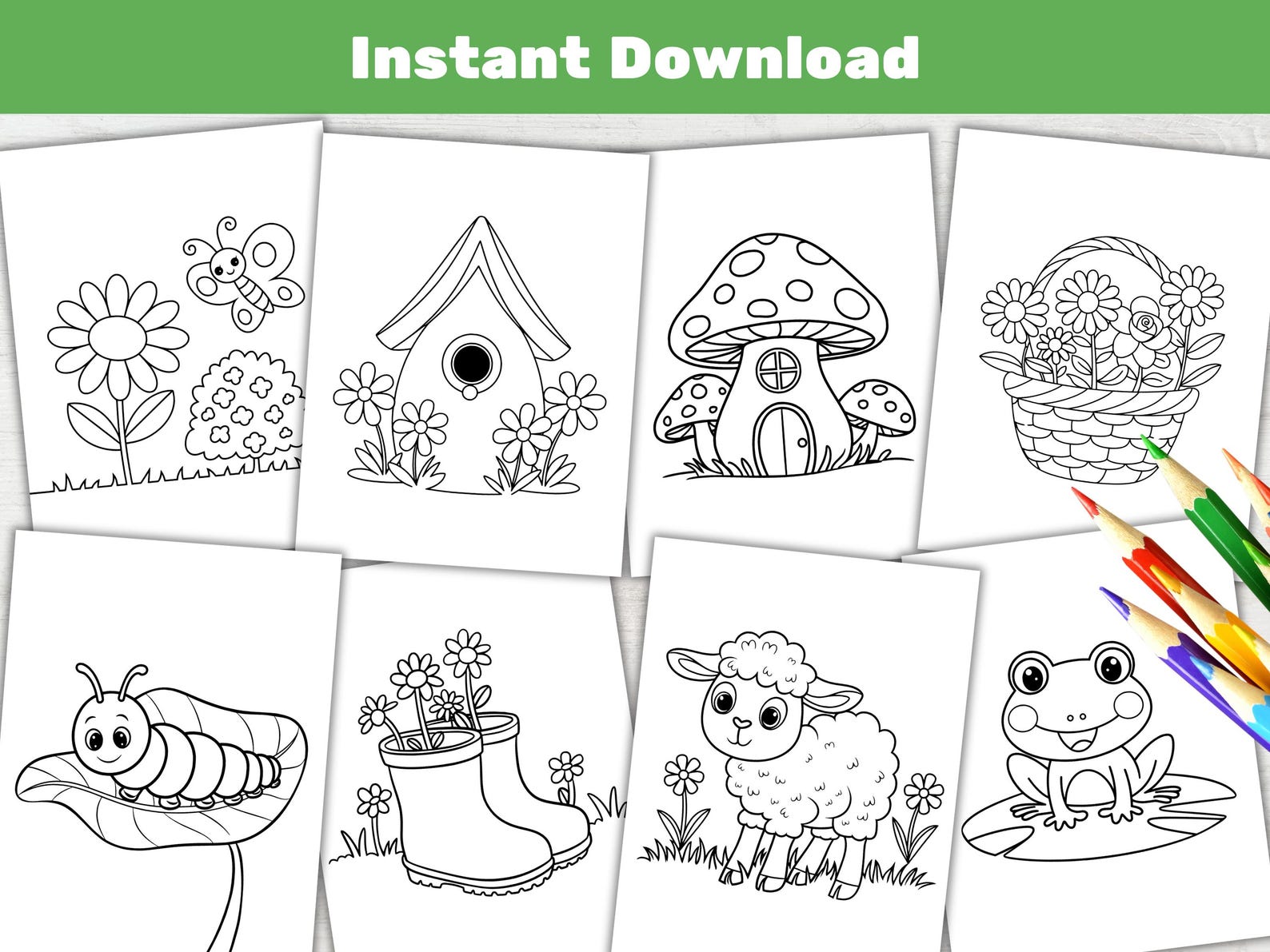 Easy Spring Flowers Coloring Pages for Kids, 3 Fun Bold Toddler ...