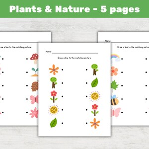 Preschool Matching Activity: 35 Printable Worksheets (PDF) - Etsy