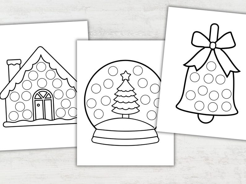 Christmas Dot Marker Coloring Pages Printable Do-a-dot Activity for ...