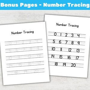 Number Tracing 0-20 Worksheets Printable, Toddler Preschool ...