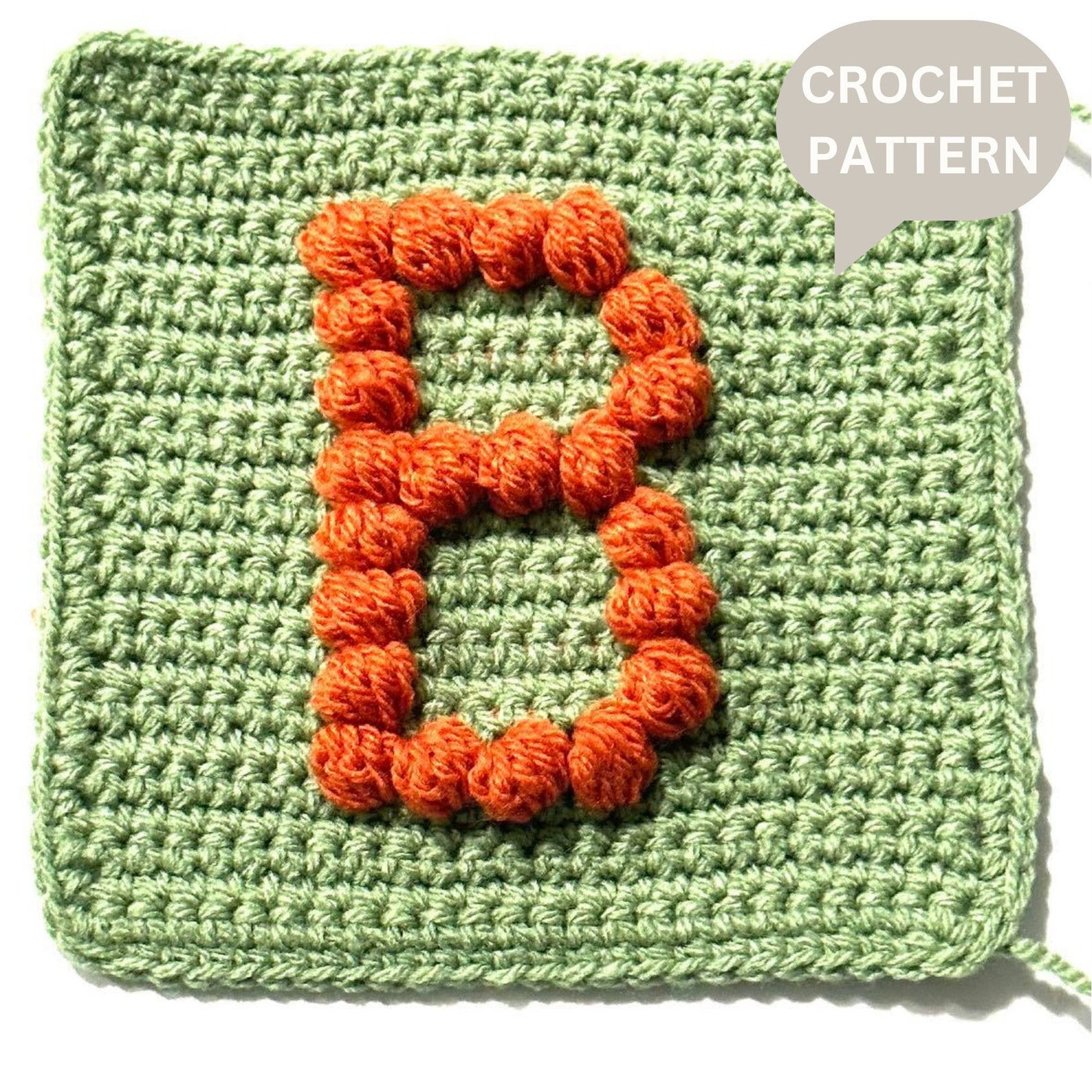 Bobble Popcorn Stitch Letter B Crochet Pattern for Baby Afghan Blanket ...