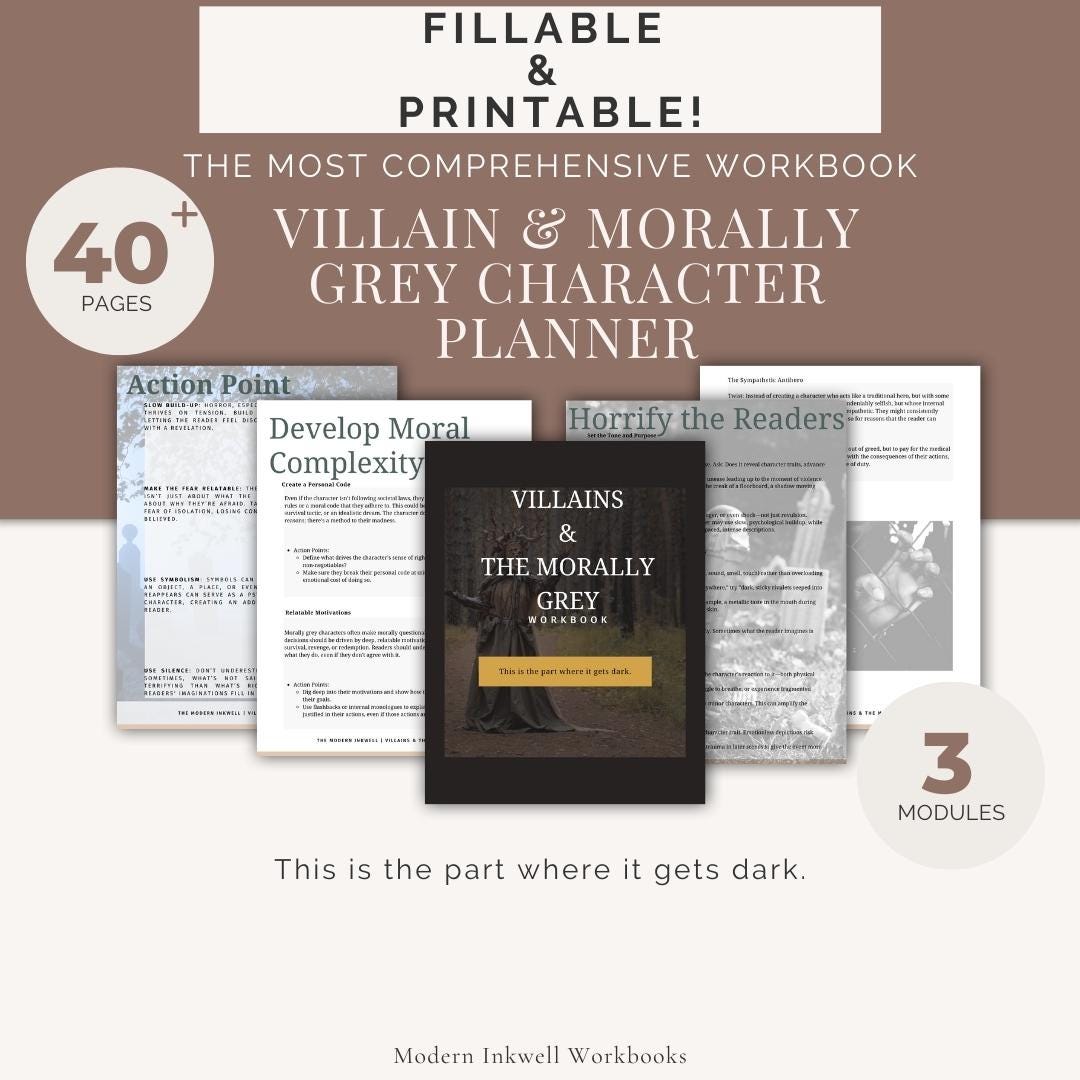 Morally Grey Character Planner | Fillable Writing Template for Complex ...