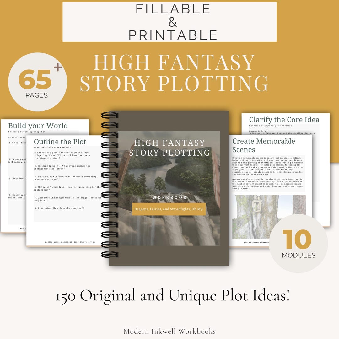 High Fantasy Plot Planner | Story Workbook With Plot Ideas ...