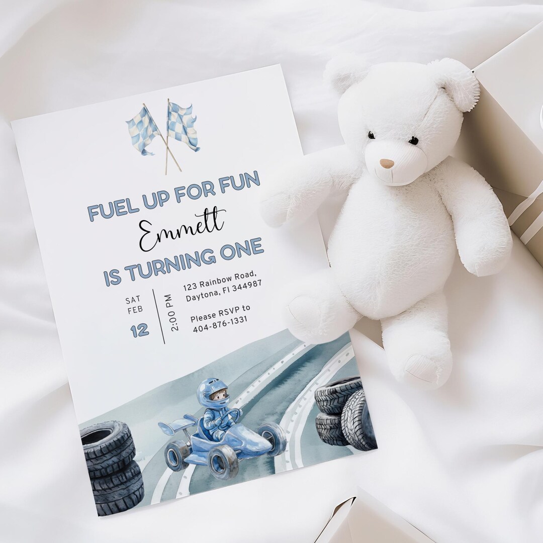 Editable Race Car Birthday Invitation | Race Car Invitation | Boy First ...