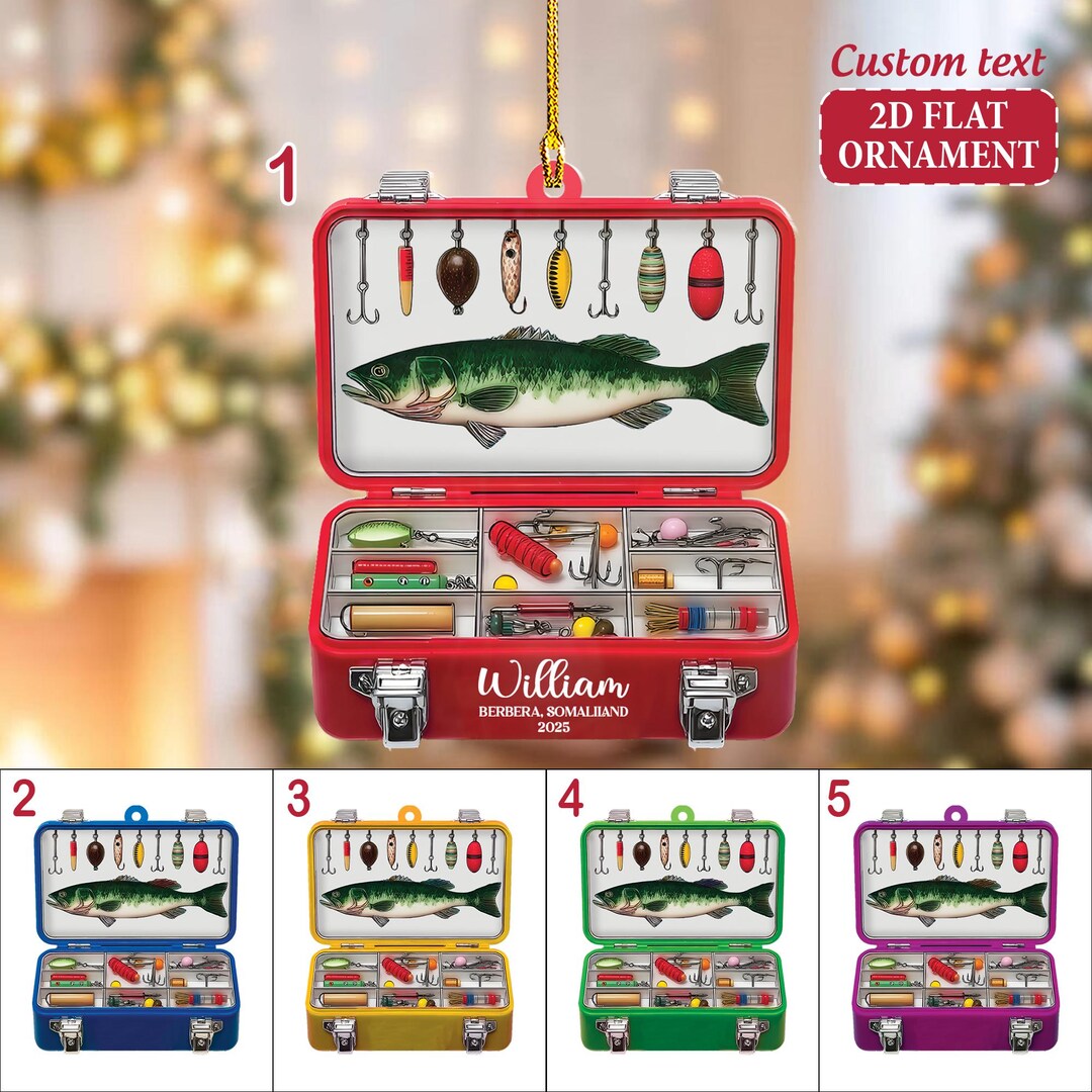 Personalized Fishing Tackle Box 2D Flat Ornament, Fisherman Ornament ...