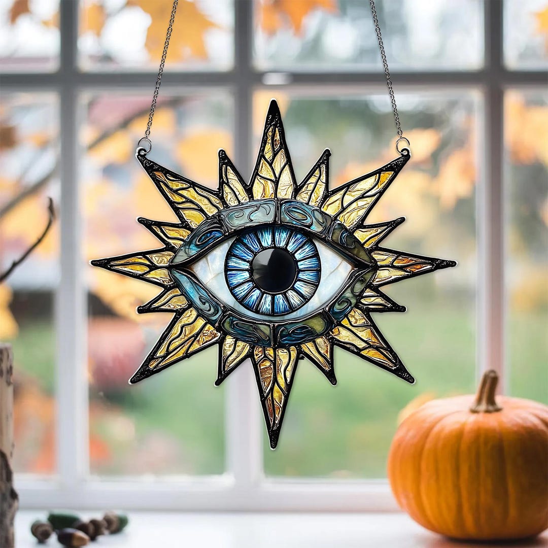 Mystic Solar Eye Suncatcher: Gothic Sunburst Window Hanging - Etsy