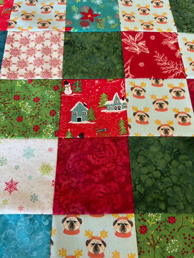 Unfinished Holiday Quilt Top / Handmade / Needs Backing, Batting ...