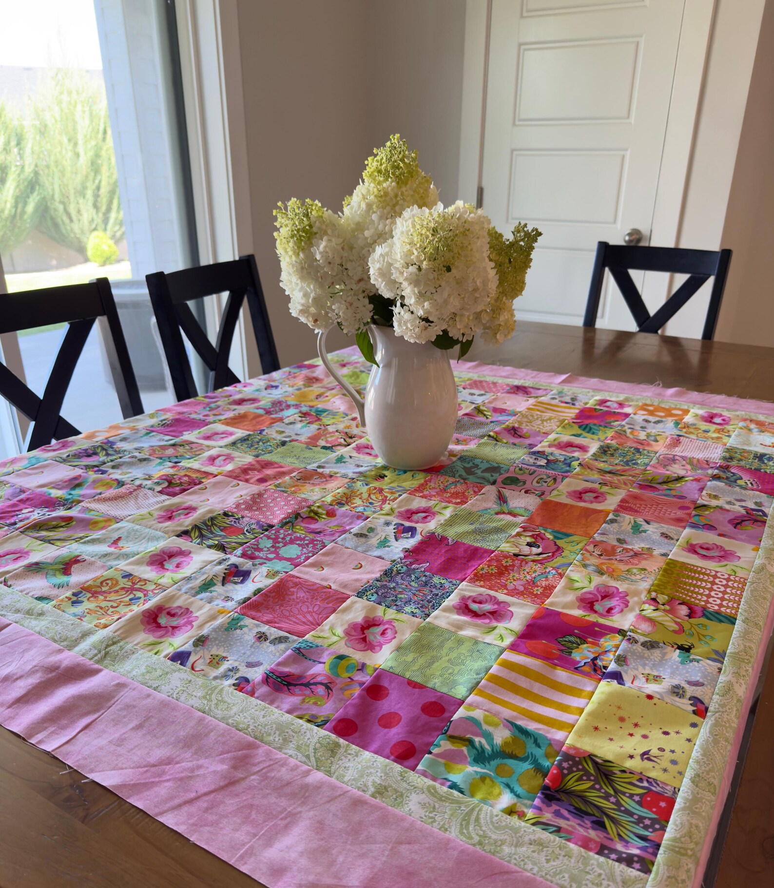 Tula Pink Unfinished Quilt Top With Backing Fabric for Lap, Toddler, or ...