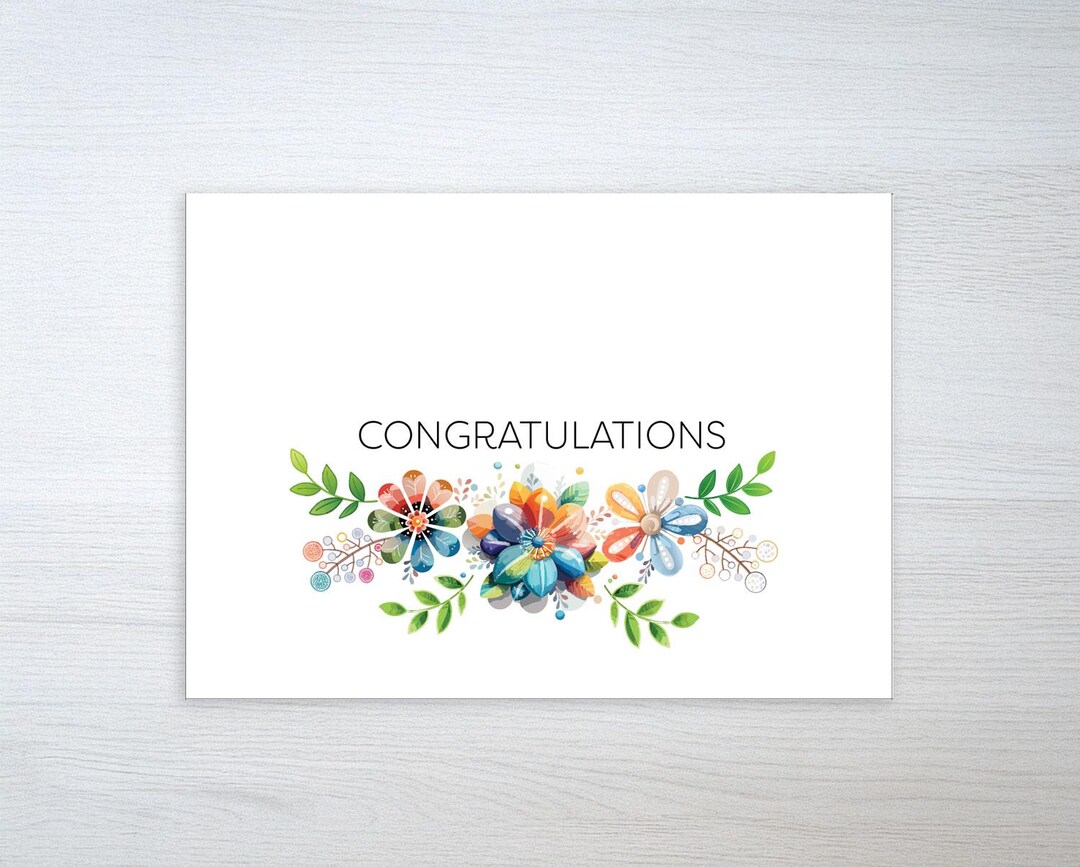 Printable Congratulations Card: Modern Congrats Greeting (digital ...