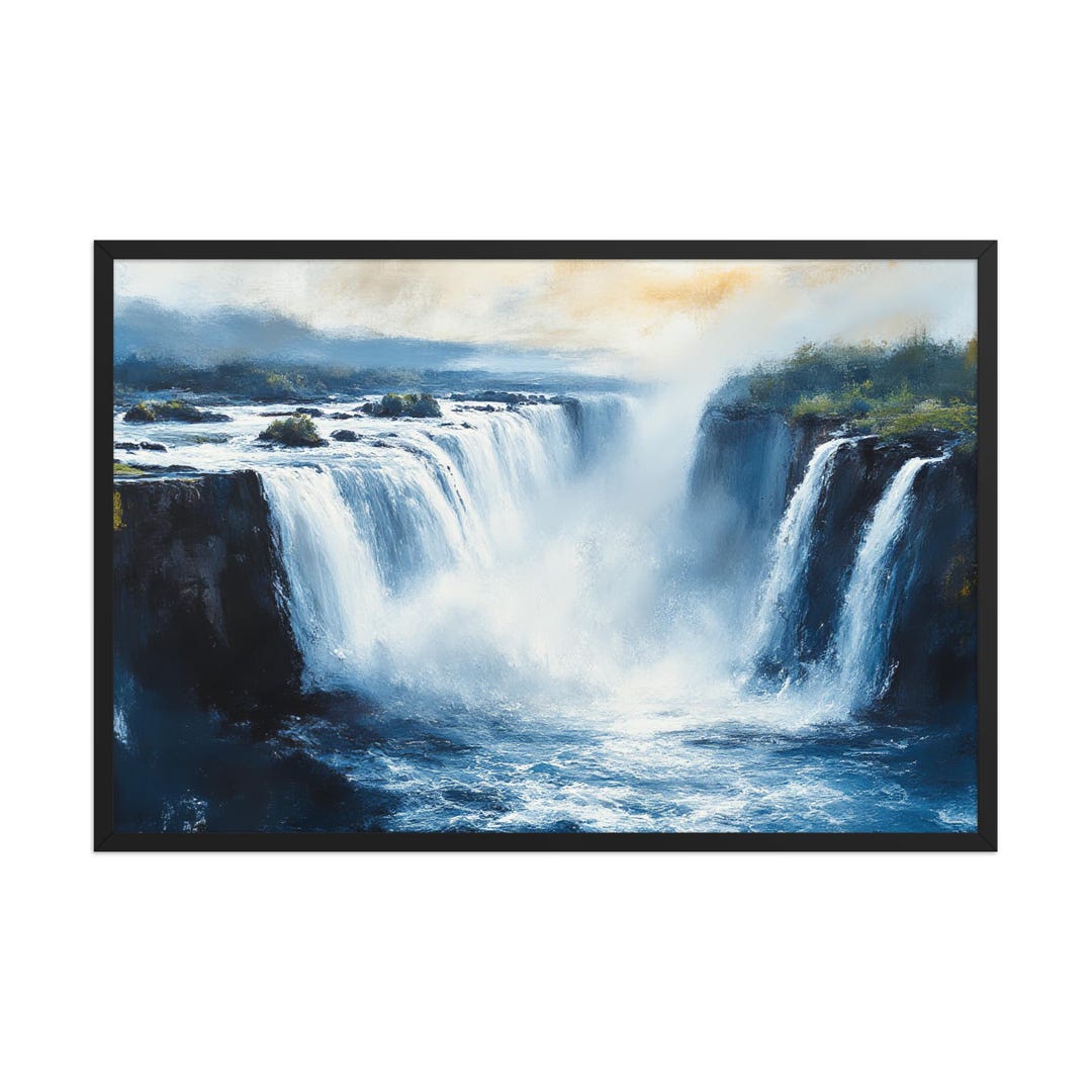 Victoria Falls Abstract Art: Powerful Waterfall Painting, Contemporary ...