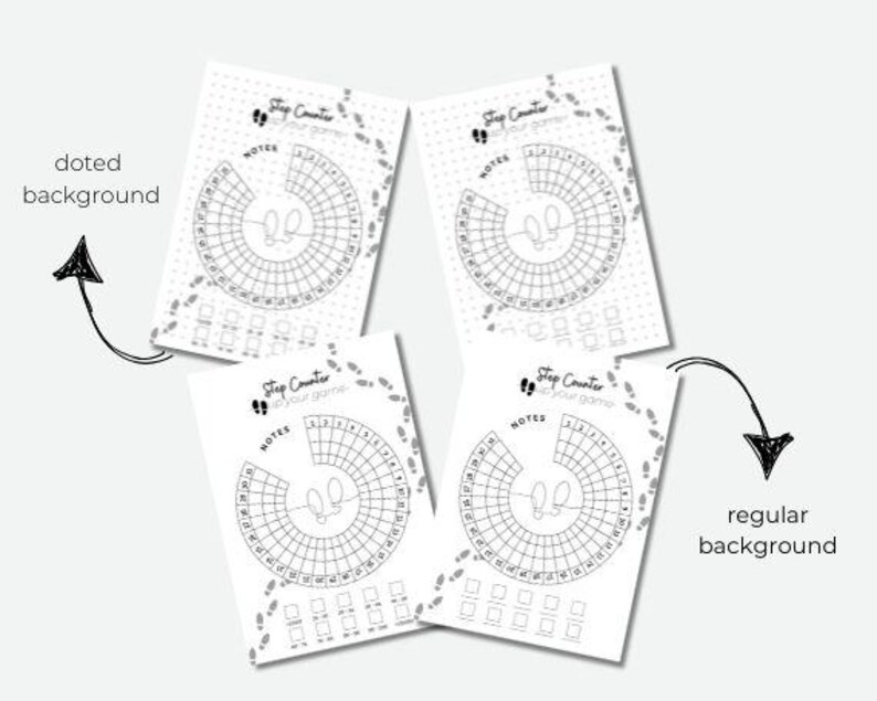 Step Tracker Monthly Printable Step Counter Digital Pedometer Walk ...