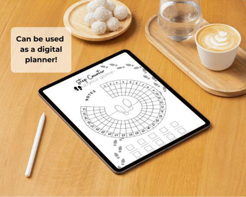 Step Tracker Monthly Printable Step Counter Digital Pedometer Walk ...